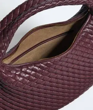 Bottega Veneta Padded Intrecciato Leather Shoulder Bag - Deep Mahogany