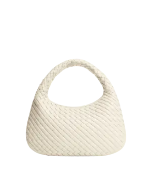 Bottega Veneta Small Padded Intrecciato Leather Shoulder Bag White