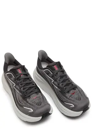 HOKA® Clifton 10 Jacquard Mesh-knit Sneakers - Grey