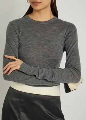 RÓHE Crew-neck Merino Wool T-shirt - Grey