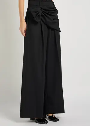 Simone Rocha Draped Wide-leg Gabardine Trousers