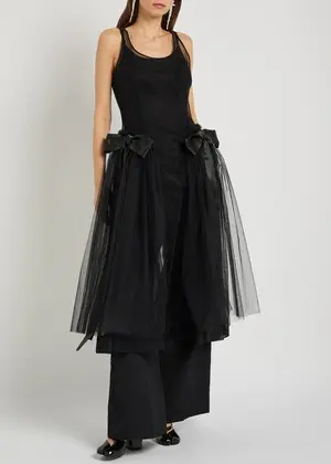 Simone Rocha Draped Wide-leg Gabardine Trousers