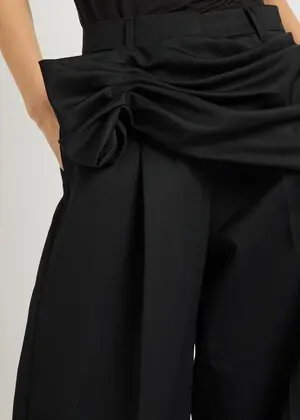 Simone Rocha Draped Wide-leg Gabardine Trousers