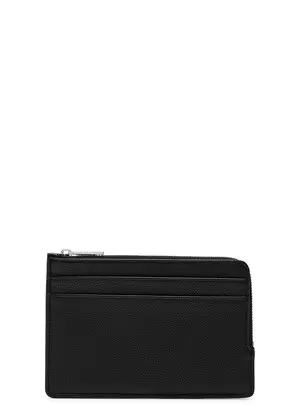 BOSS Ray Logo Grained Leather Card Holder