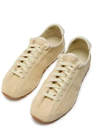 Jacquemus Les Tennis Textured Suede Sneakers - Ivory