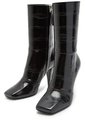 Givenchy Shark 95 Glossed-leather Ankle Boots