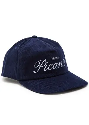 PICANTE Fratelli Logo-embroidered Corduroy Cap - Navy