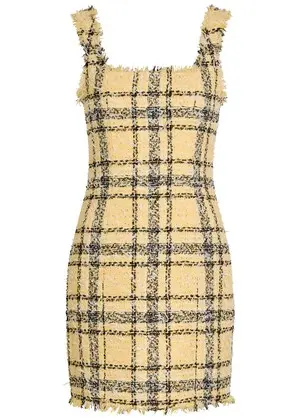 Balmain Checked Tweed Mini Dress - Multicoloured