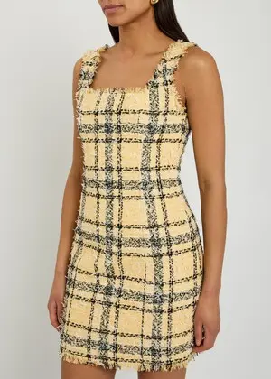 Balmain Checked Tweed Mini Dress - Multicoloured