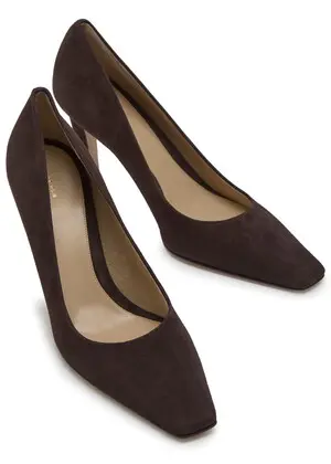THE ROW Carla 80 Suede Pumps