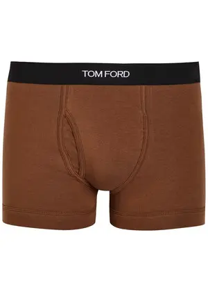 TOM FORD Stretch-cotton Boxer Briefs - Brown