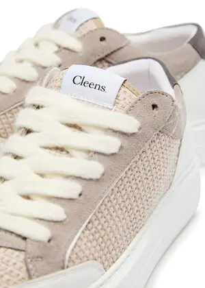 CLEENS Luxor Panelled Raffia Sneakers
