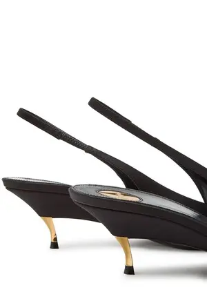 Saint Laurent Floral-appliquéd Satin Mules