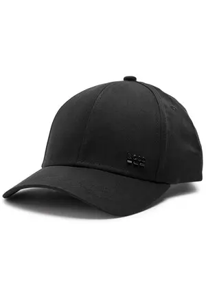 BOSS Logo-appliquéd Canvas Cap - Black