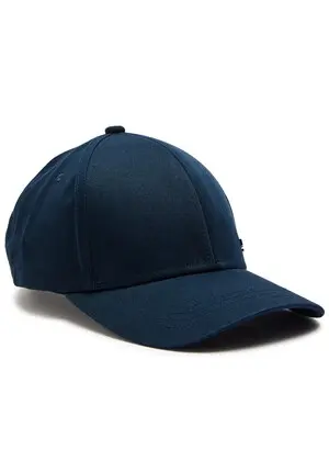 BOSS Logo-Appliquéd Canvas Cap Navy