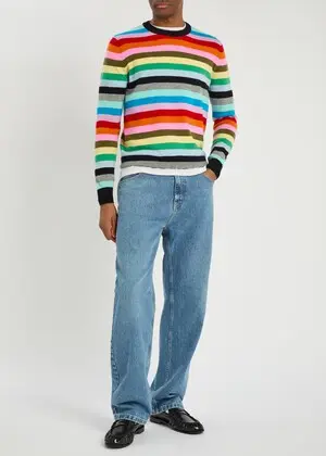 ALLUDE Striped Cashmere Jumper