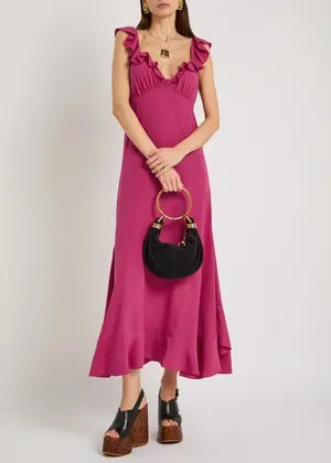 Chloé Ruffled Silk Midi Dress