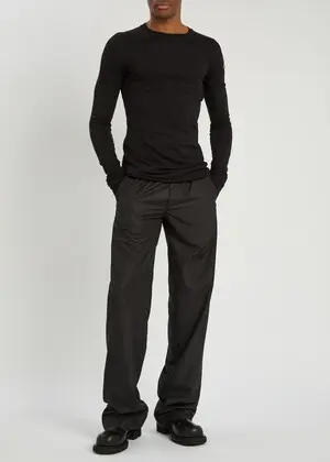 Rick Owens X Moncler Logo-appliquéd Drawstring Shell Trousers