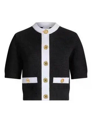 PATOU Collarless Textured Top - Black