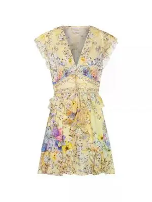 Camilla Darling Buds Waisted Dress - Yellow