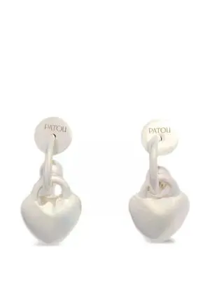 PATOU Heart Hoop Earrings - Silver