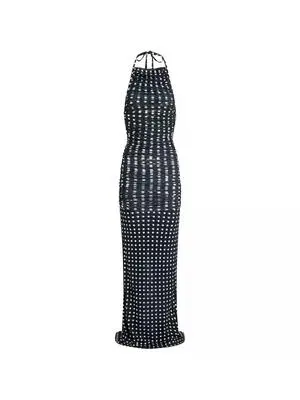 PATOU Halterneck Polka Dot Maxi Dress
