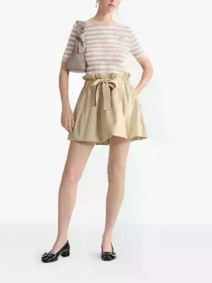 Patou Striped Ribbed Knit Top