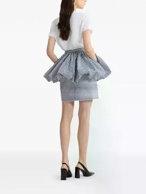 PATOU Striped Peplum Mini Skirt