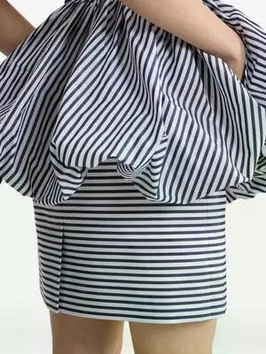 PATOU Striped Peplum Mini Skirt