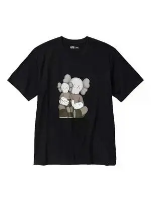 KAWS Graphic-print Short-sleeve T-shirt - Black