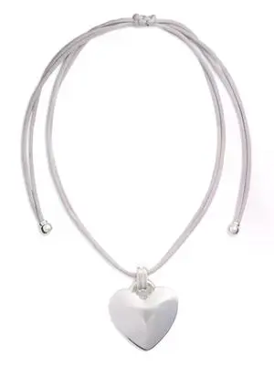 Patou Heart Drawstring Necklace - Silver