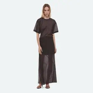 Helmut Lang Layered Sheer Skirt - Bistre