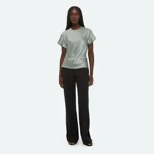 Helmut Lang Silk Satin Tee - Aqua Gray
