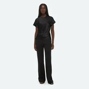 Helmut Lang Silk Satin Tee - Black