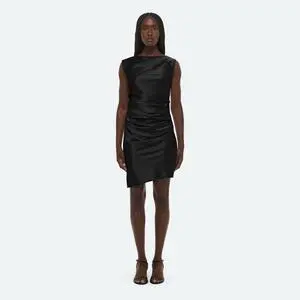 Helmut Lang Silk Draped Mini Dress - Black