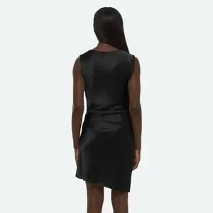 Helmut Lang Silk Draped Mini Dress - Black