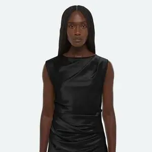 Helmut Lang Silk Draped Mini Dress - Black