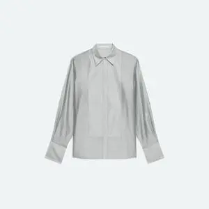 Helmut Lang Sheer Tux Shirt - Aqua Gray
