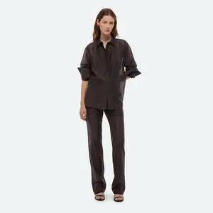 Helmut Lang Sheer Tux Shirt - Bistre