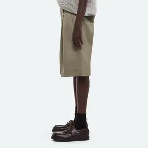 Helmut Lang Chino Pleated Shorts - Vetiver