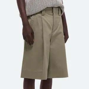 Helmut Lang Chino Pleated Shorts - Vetiver