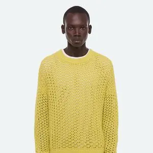 Helmut Lang Netted Crewneck Sweater - Chartreuse