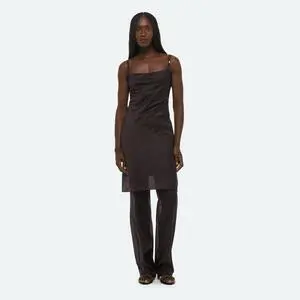 Helmut Lang Airy Voile Slip Mini Dress - Bistre