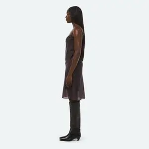 Helmut Lang Airy Voile Slip Mini Dress - Bistre