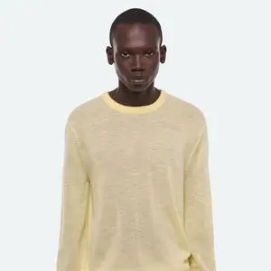 Helmut Lang Sheer Voile Crewneck Top - Yellow