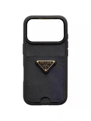 Prada Leather Iphone 17 Pro Case - Black