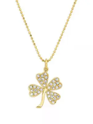 JENNIFER MEYER Large Clover Diamond Pendant Necklace - Gold
