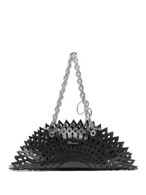 Blumarine Laser-cut Chain Shoulder Bag - Black
