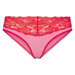 SKIMS Lightweight Cotton Wide Lace Brief - Carnation Contrast