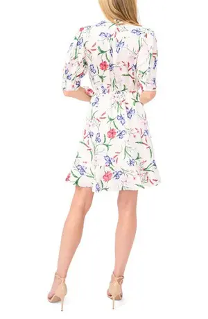 CECE DUPRAZ Floral Print Wrap Dress - New Ivory